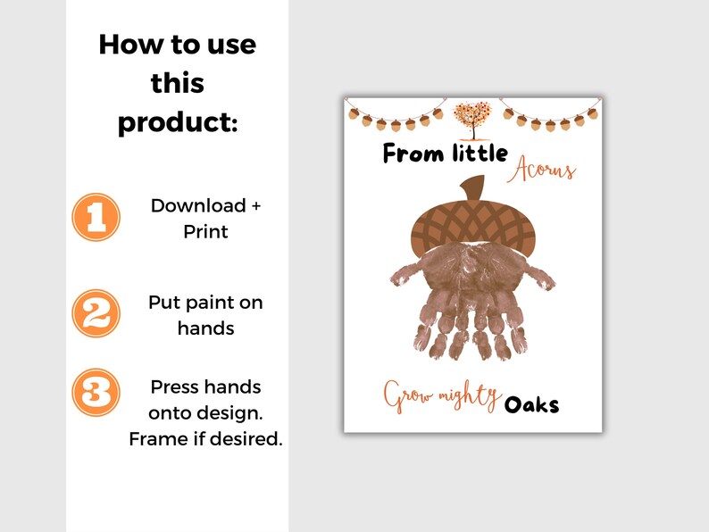 Fall Handprint Art Bundle, Fall Handprint Craft for Toddler, Fall ...