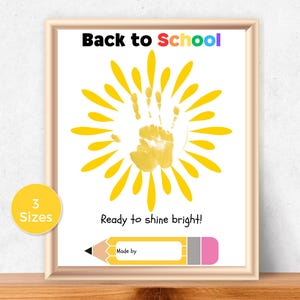 Back to School Handprint Art, Shine Bright Handprint Craft, Preschool ...