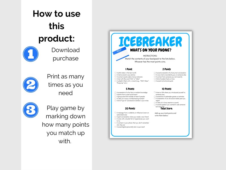 Icebreaker What's on Your Phone, Printable Icebreaker Game for Family ...