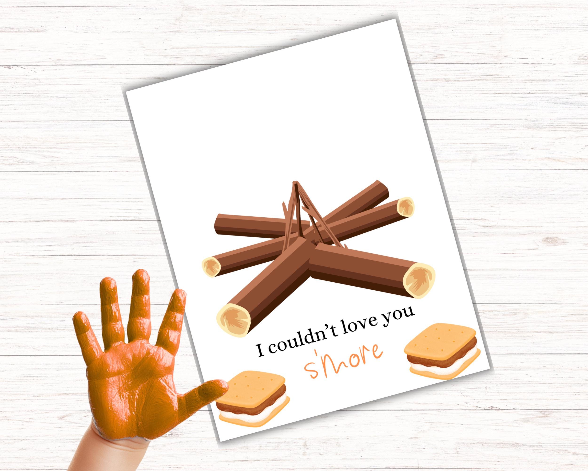 Campfire Handprint Art, Love You Smore Campfire Handprint Craft ...
