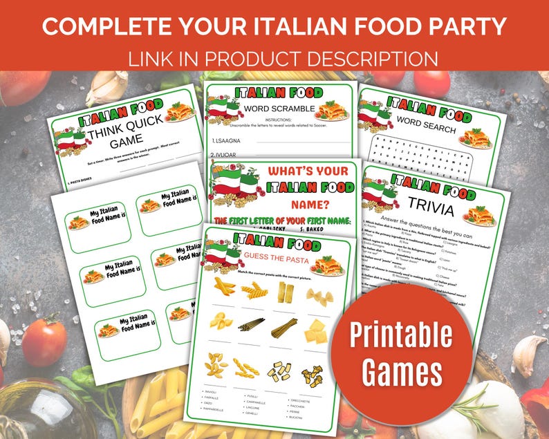 Italian Food Potluck Sign up Sheet, Printable Pasta Dinner Party ...