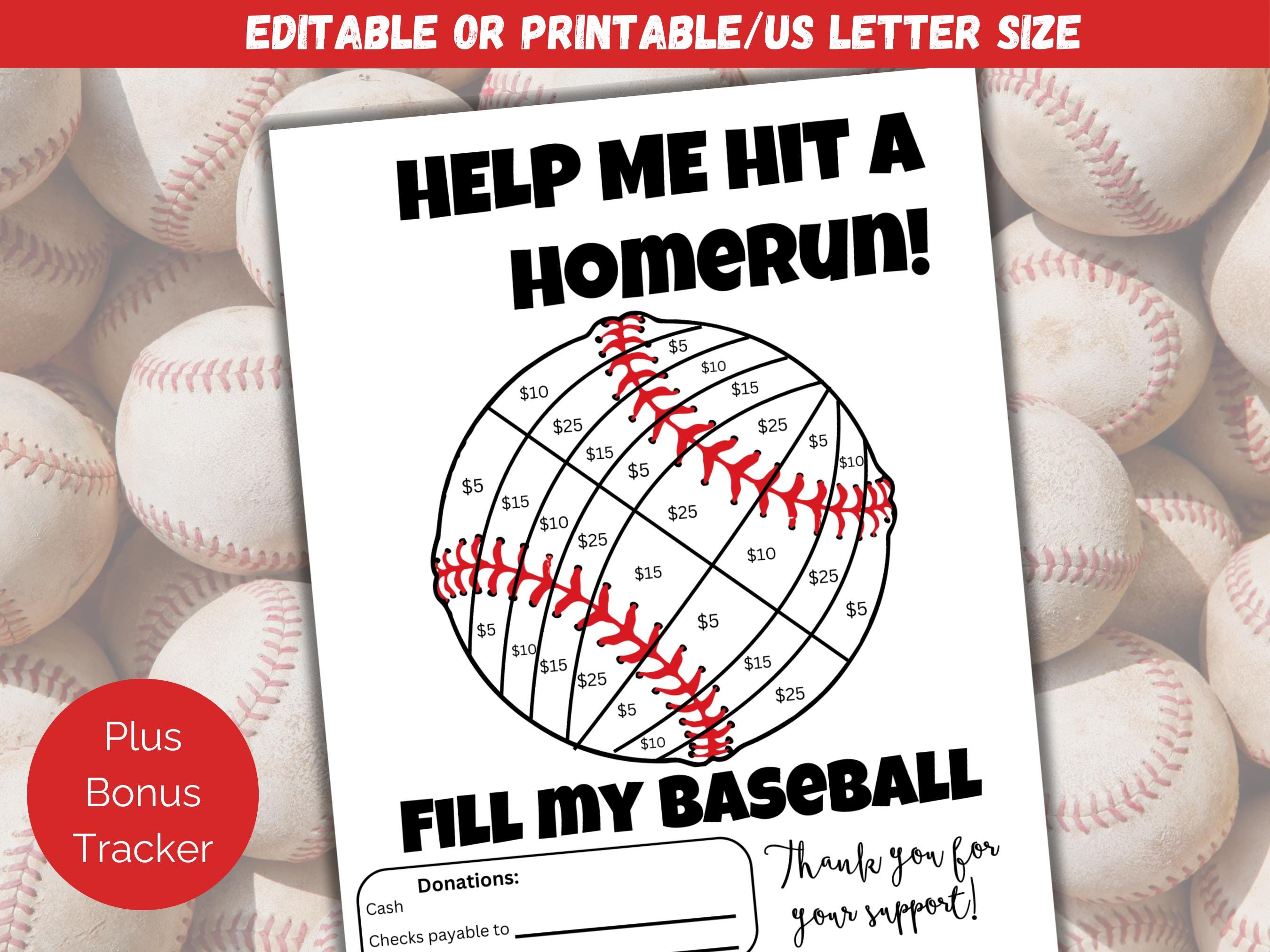 Editable Fill My Baseball Fundraiser Template, Baseball Fundraiser ...