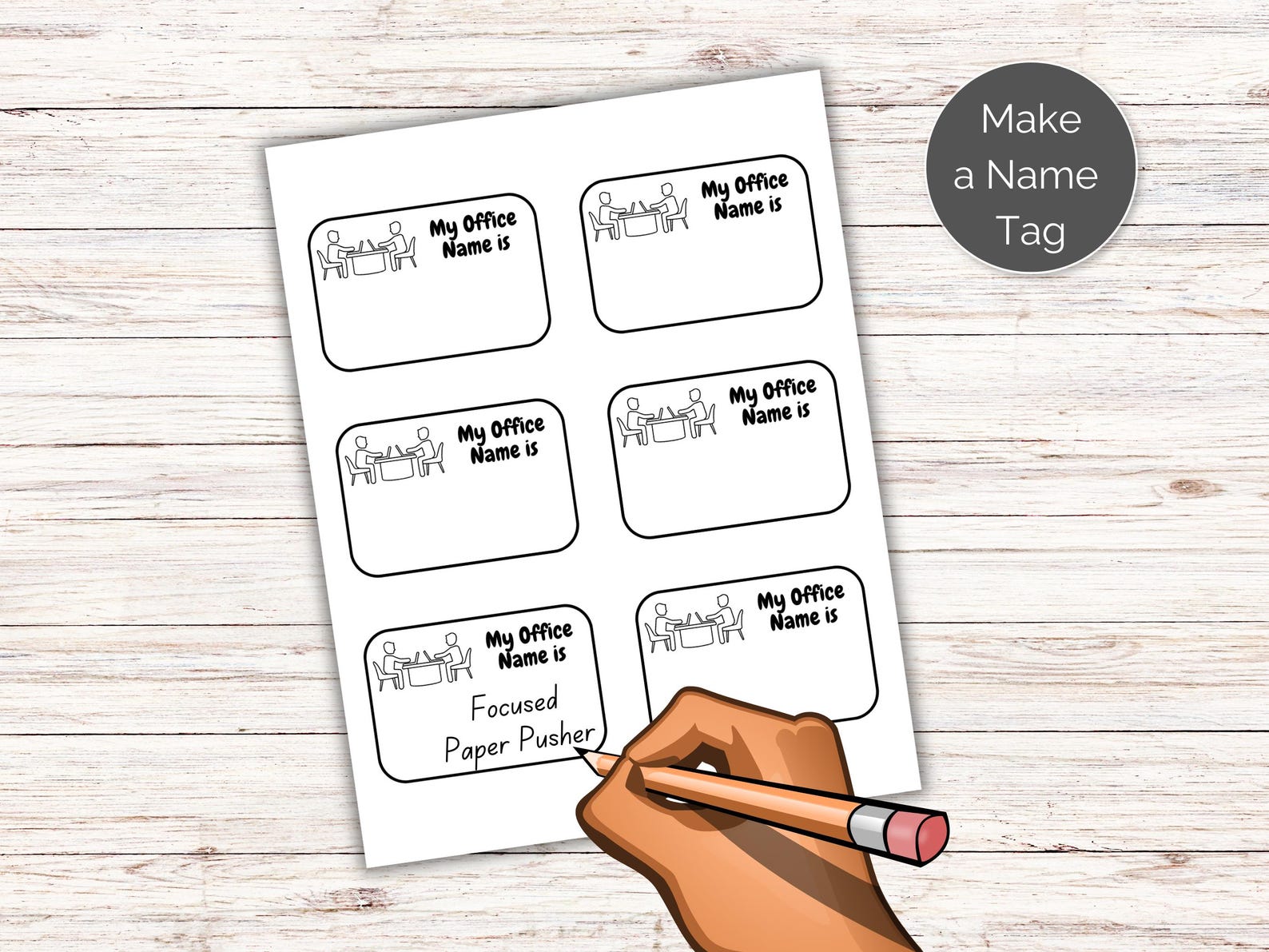 What's Your Office Name Game + Name Tags, Printable Office Party Games ...