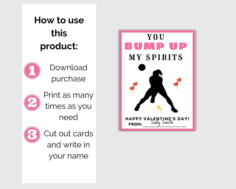 Volleyball Valentine Cards, 12 Printable Sports Valentines, Funny ...