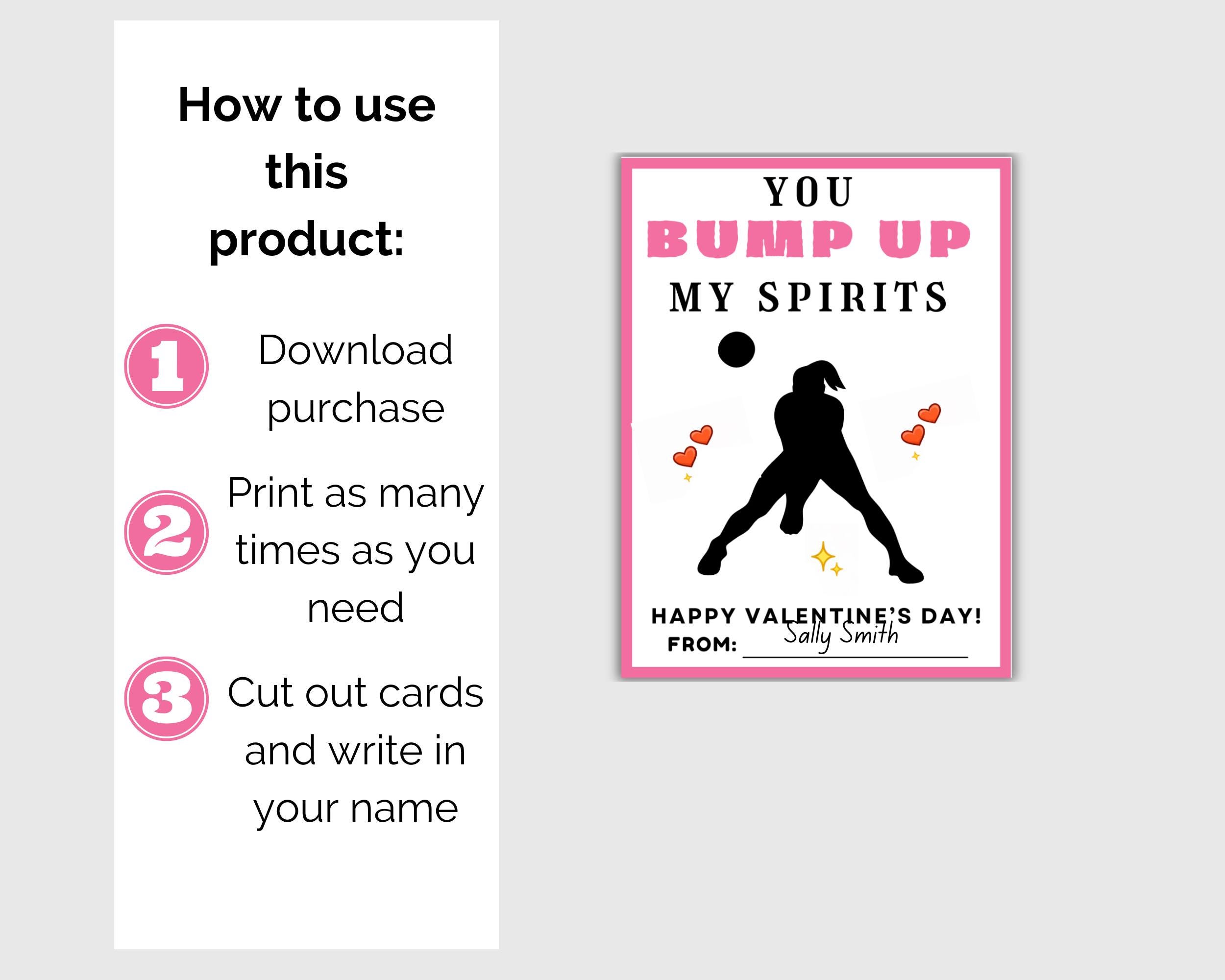 Volleyball Valentine Cards, 12 Printable Sports Valentines, Funny ...