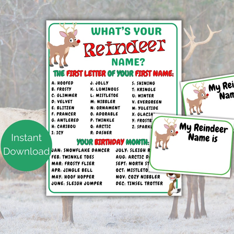 Reindeer Name - Etsy