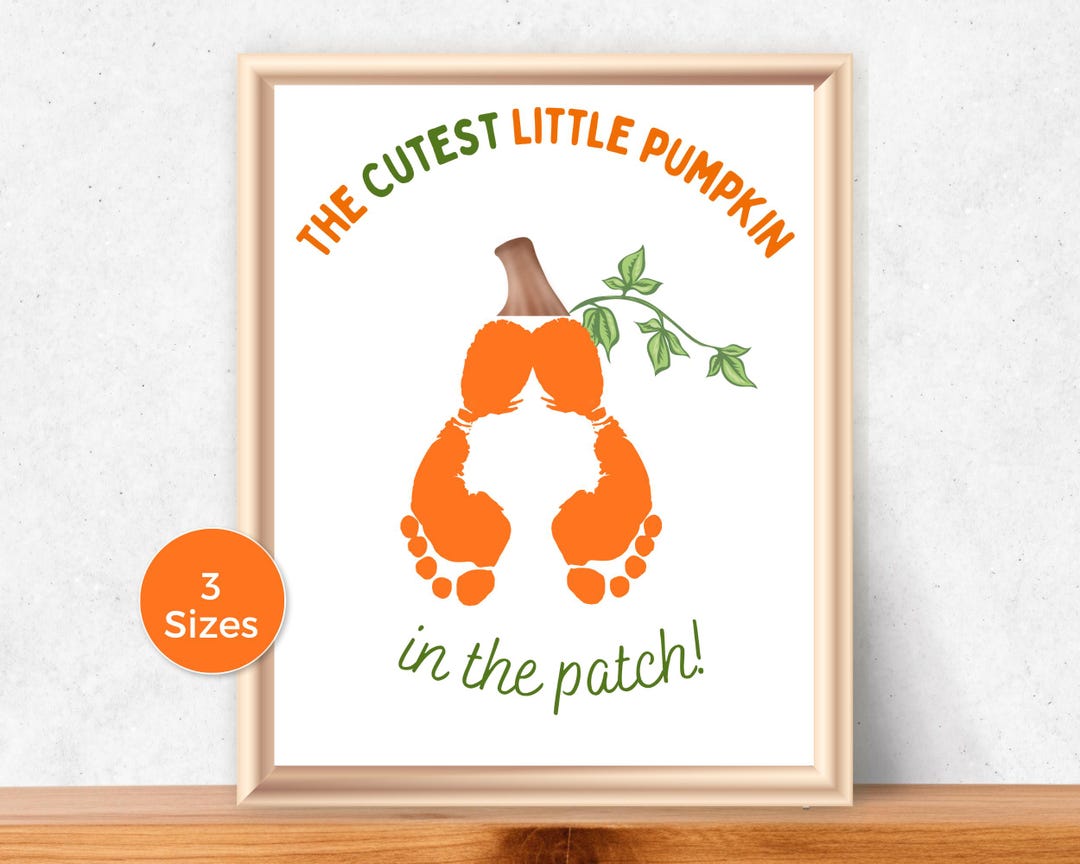 Pumpkin Footprint Art, Thanksgiving Handprint Craft for Toddlers, Fall ...