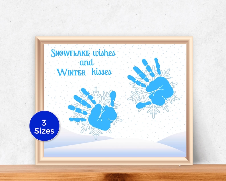 Snowflake Handprint Art, Winter Handprint Craft for Toddlers, Preschool ...