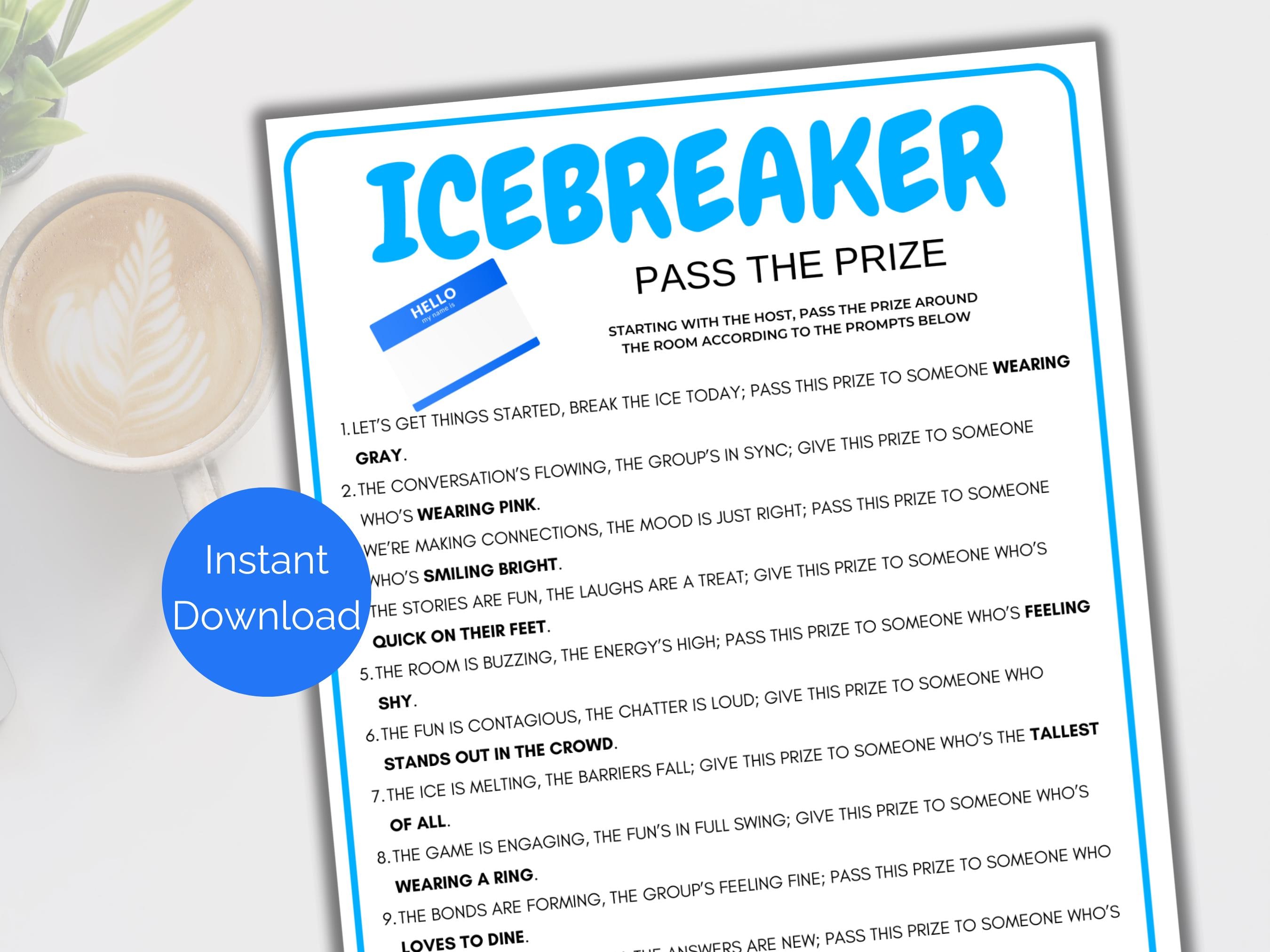 Icebreaker Pass the Prize, Printable Icebreaker Pass the Parcel Game ...