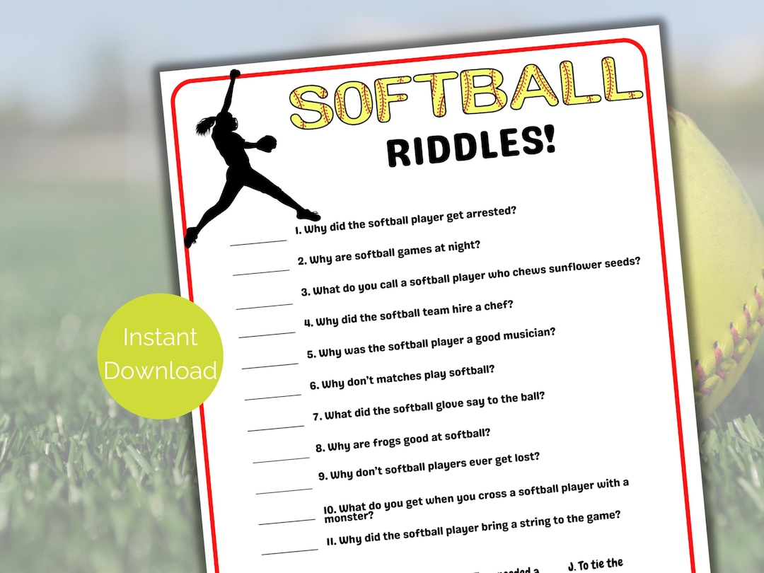 Softball Jokes, Softball Riddles, Softball Birthday Party, Softball ...