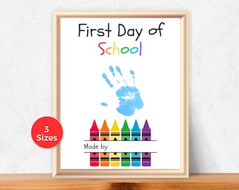 Happy First Day of School Handprint Printable Craft, Back to School ...