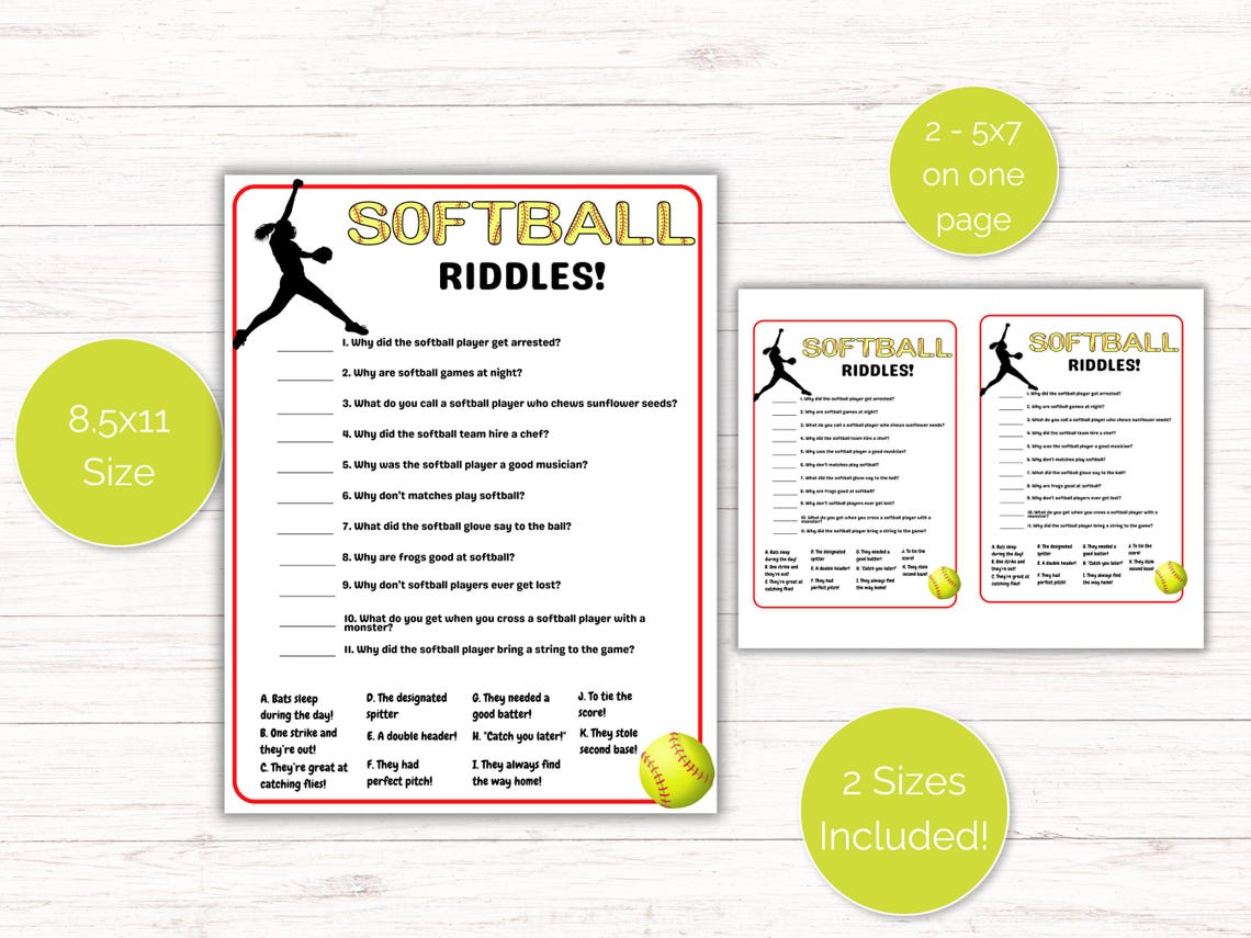Softball Jokes, Softball Riddles, Softball Birthday Party, Softball ...