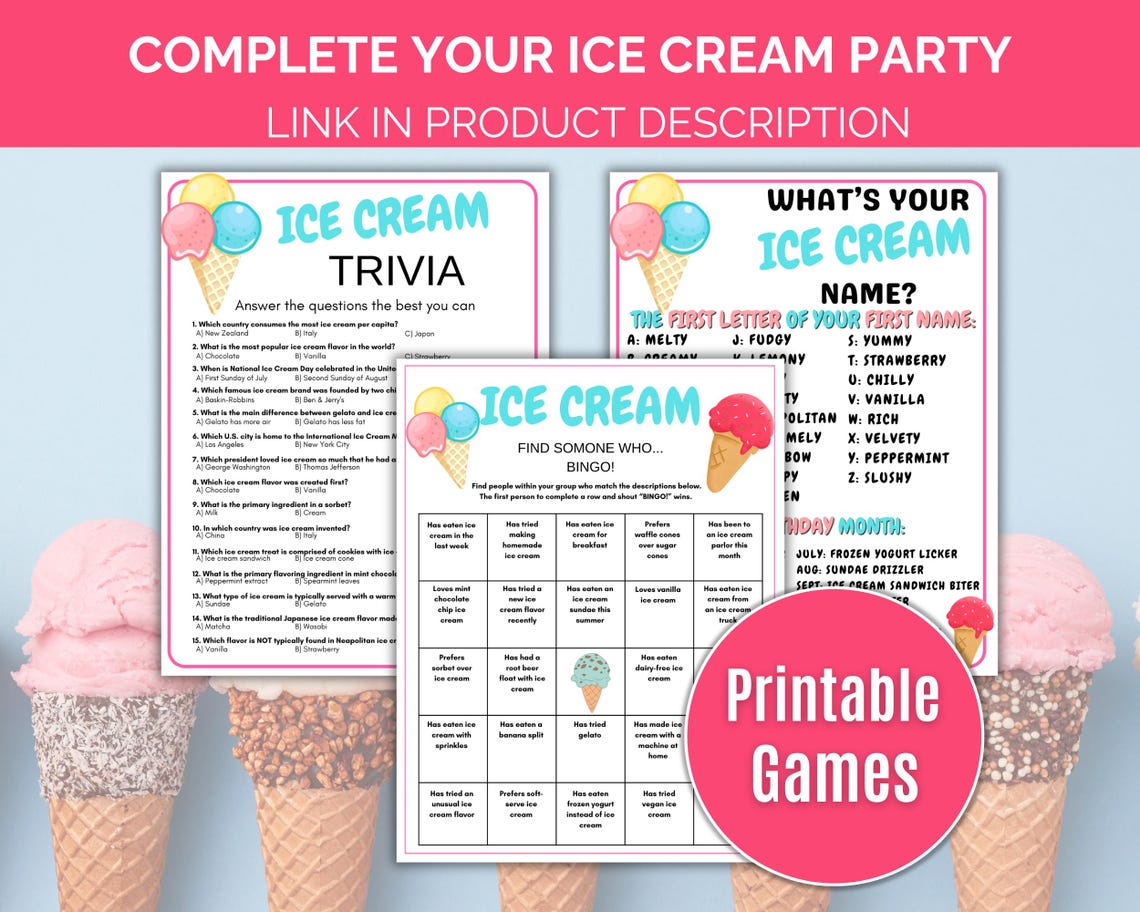 Ice Cream Social Sign up Sheet, Printable Ice Cream Party Sign up Form ...