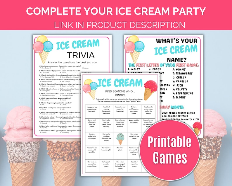 Ice Cream Social Sign up Sheet, Printable Ice Cream Party Sign up Form ...