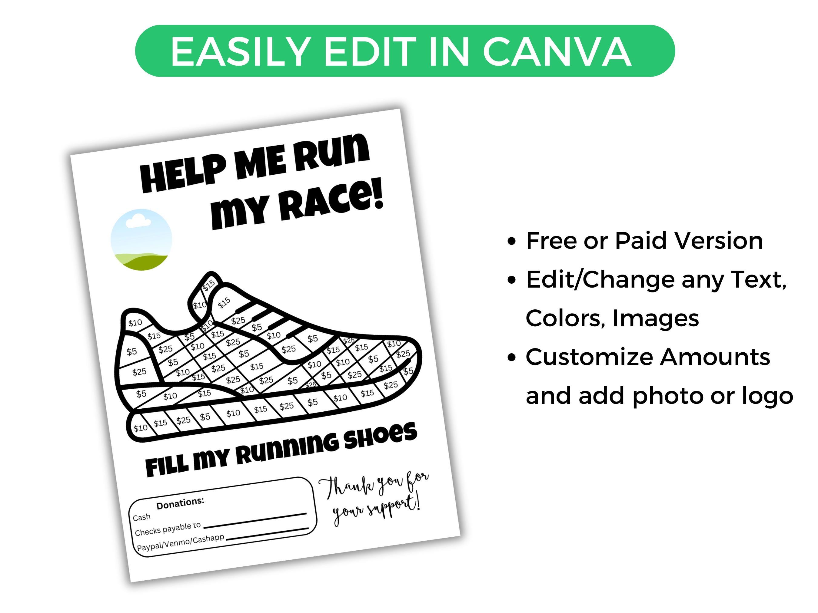 Editable Fill My Running Shoes Fundraiser Template, Cross Country ...