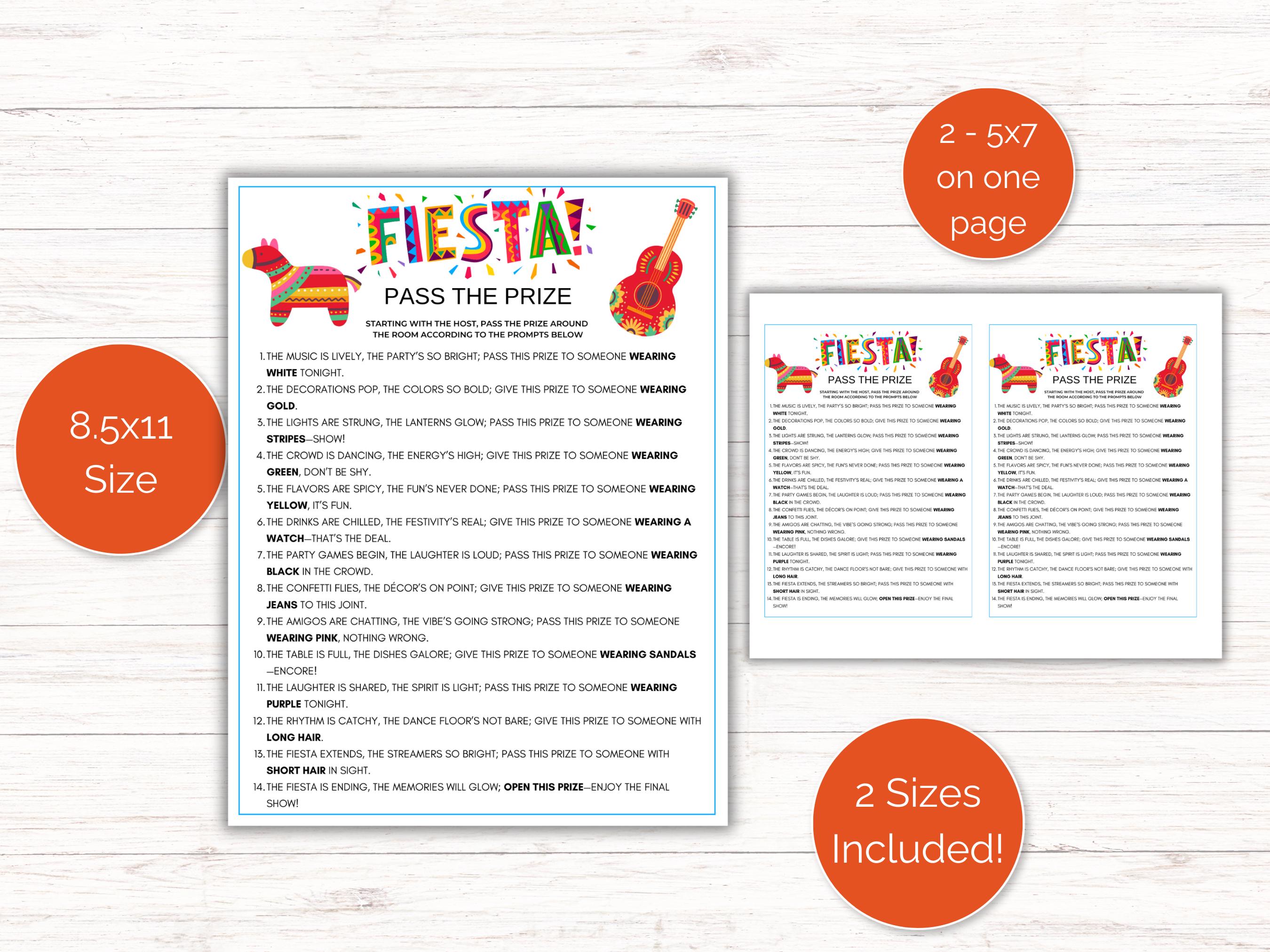 Fiesta Pass the Prize, Printable Fiesta Pass the Parcel Game, Fiesta ...