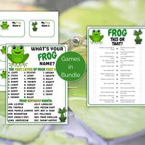 Frog Game Bundle, Frog Birthday Party Ideas, Hoppy Birthday Game, Frog ...