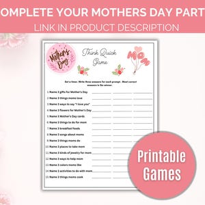 Who Knows Mom Best Game, Printable Mothers Day Game, How Well Do You ...