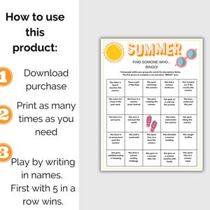 Summer Find Someone Who Game, Printable Summer Party Mix and Mingle ...