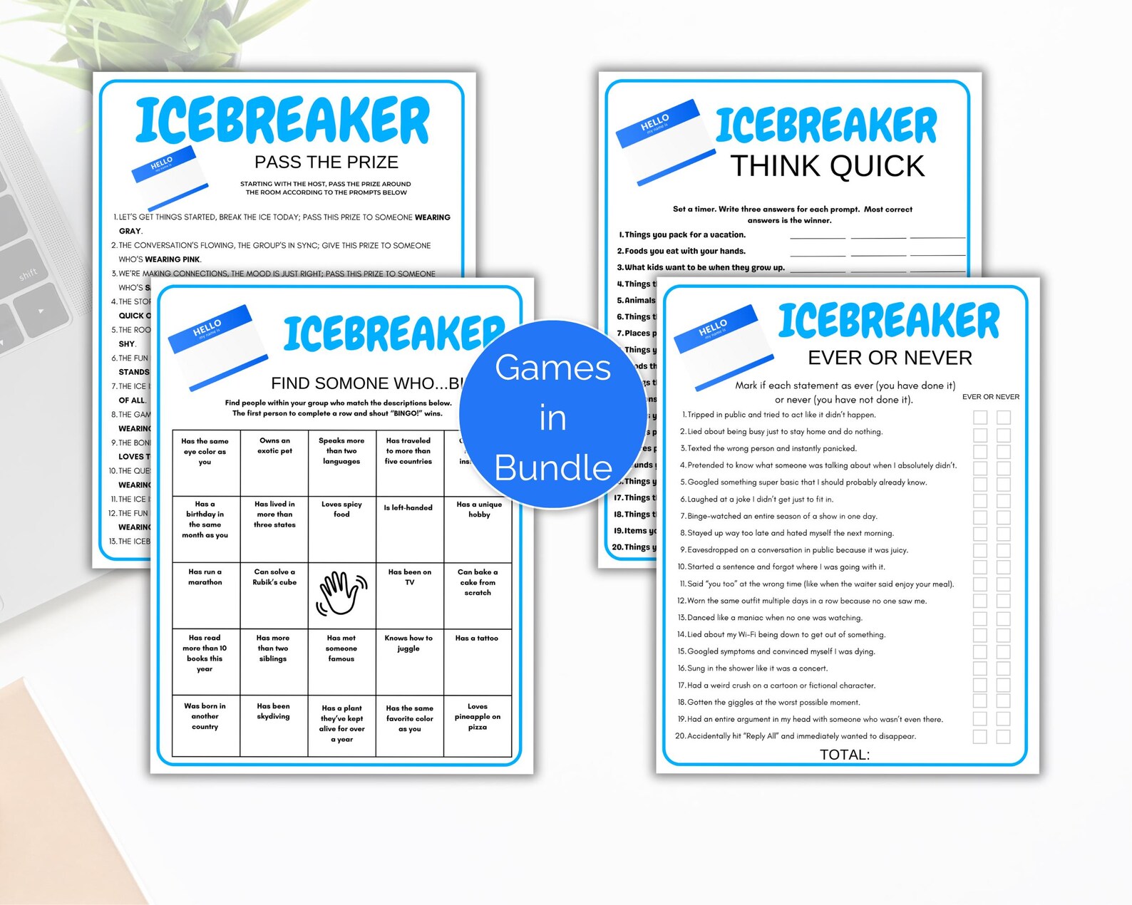 Icebreaker Game Bundle, 14 Printable Ice Breaker Games, Icebreaker ...