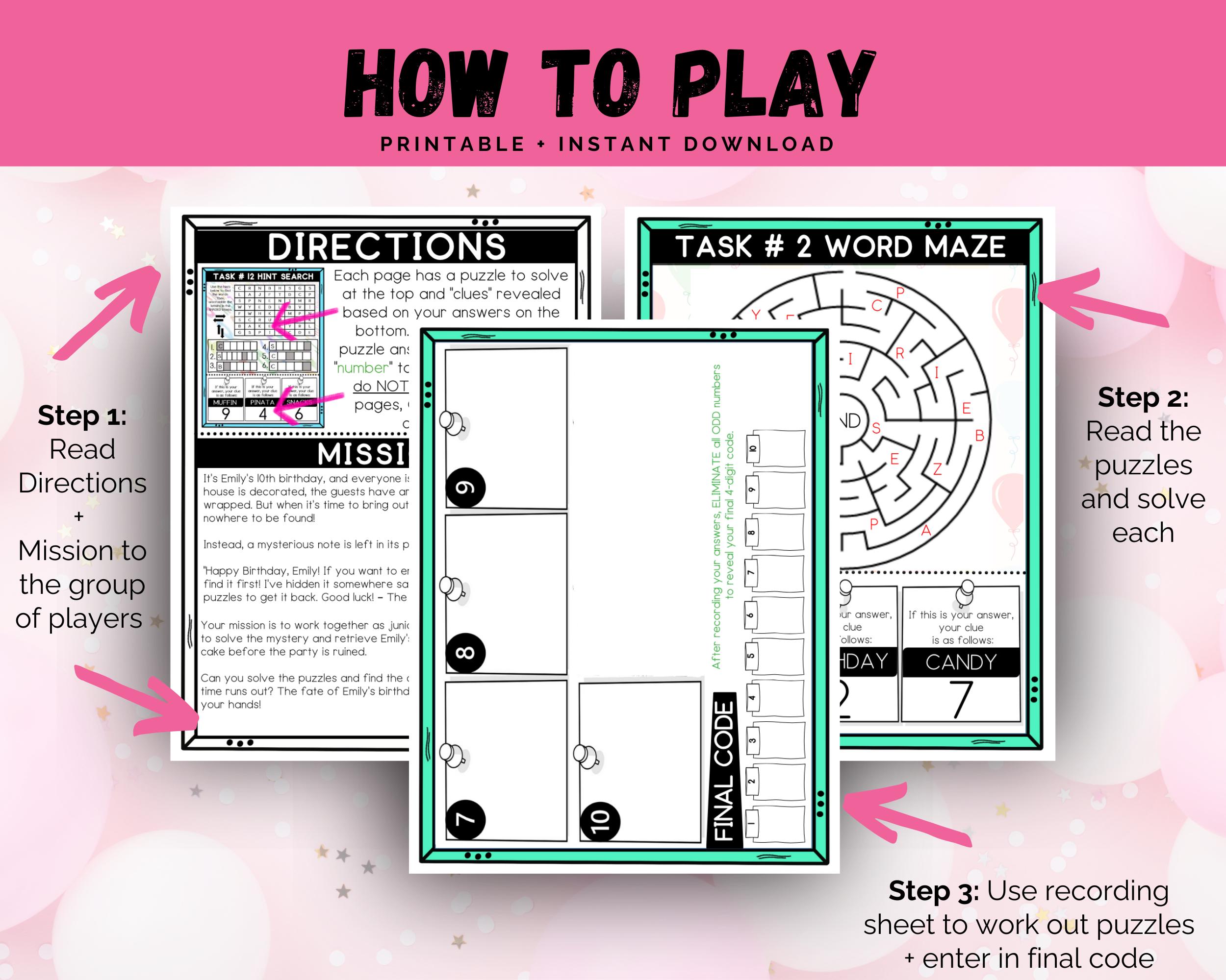 Birthday Escape Room for Kids, Printable Escape Room Kit, Birthday ...