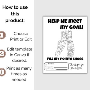 Editable Fill My Ballet Shoe Fundraiser Template, Dance Fundraiser ...