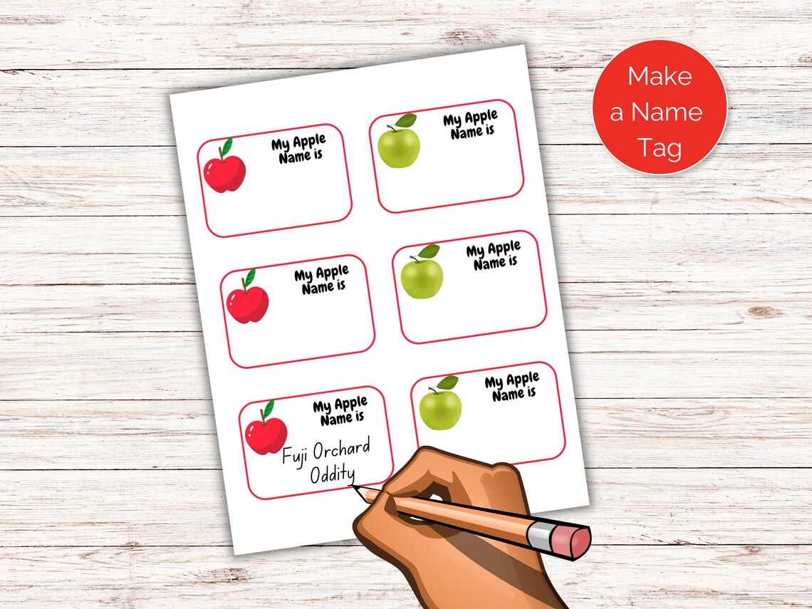 What's Your Apple Name Game + Name Tags, Apple Picking Party Game ...