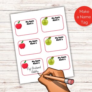 What's Your Apple Name Game + Name Tags, Apple Picking Party Game ...