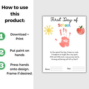 First Day of School Handprint Poem, 1st Day of School Handprint Craft ...