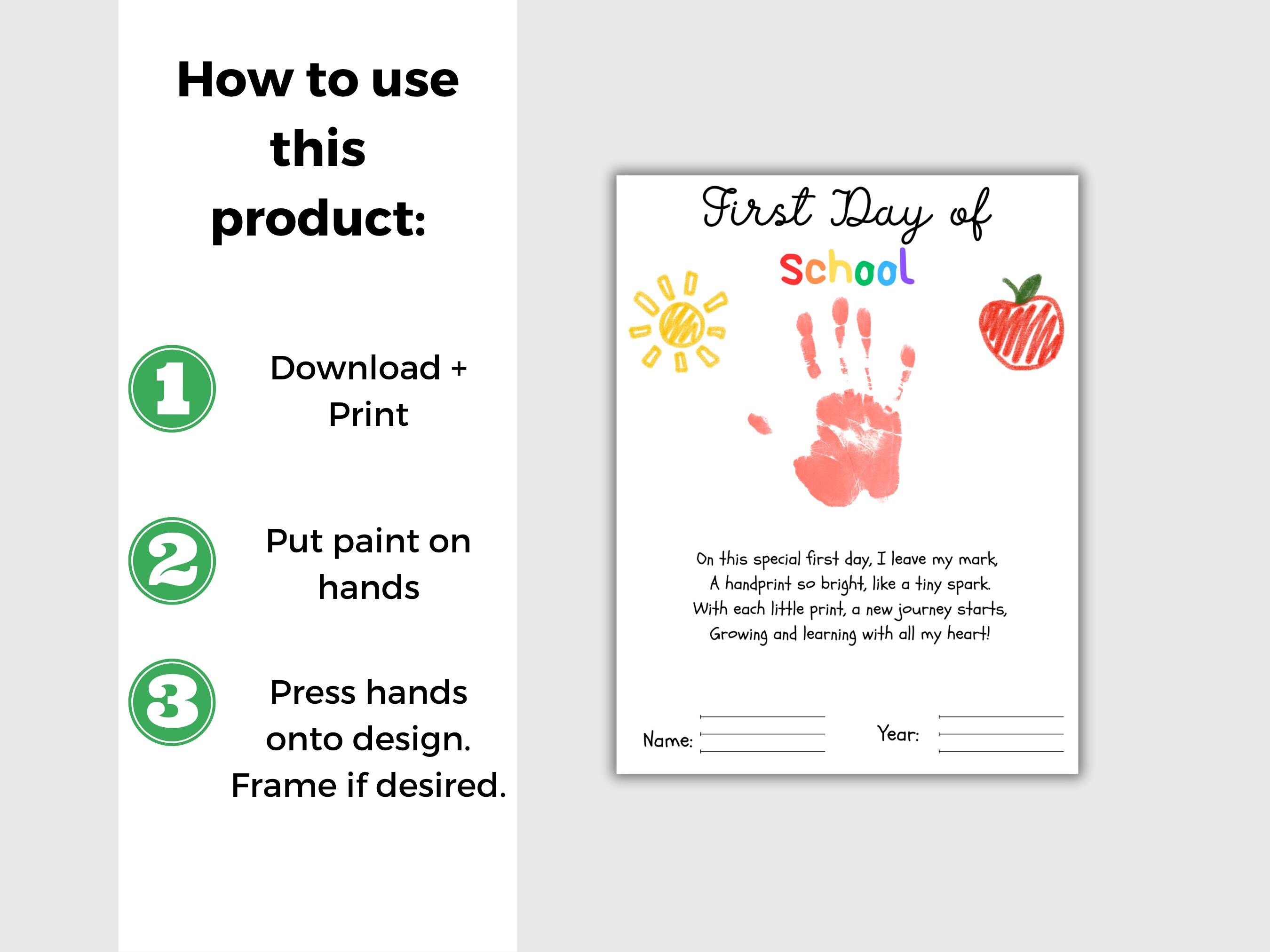 First Day of School Handprint Poem, 1st Day of School Handprint Craft ...