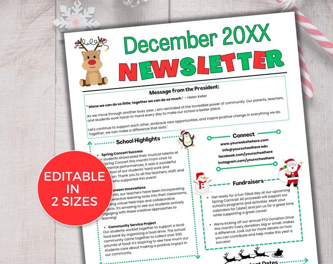 Christmas December Classroom Newsletter, Daycare Newsletter Canva ...