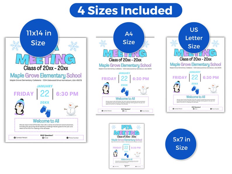 EDITABLE PTO PTA January Meeting Flyer Template, Pto/pta Information ...