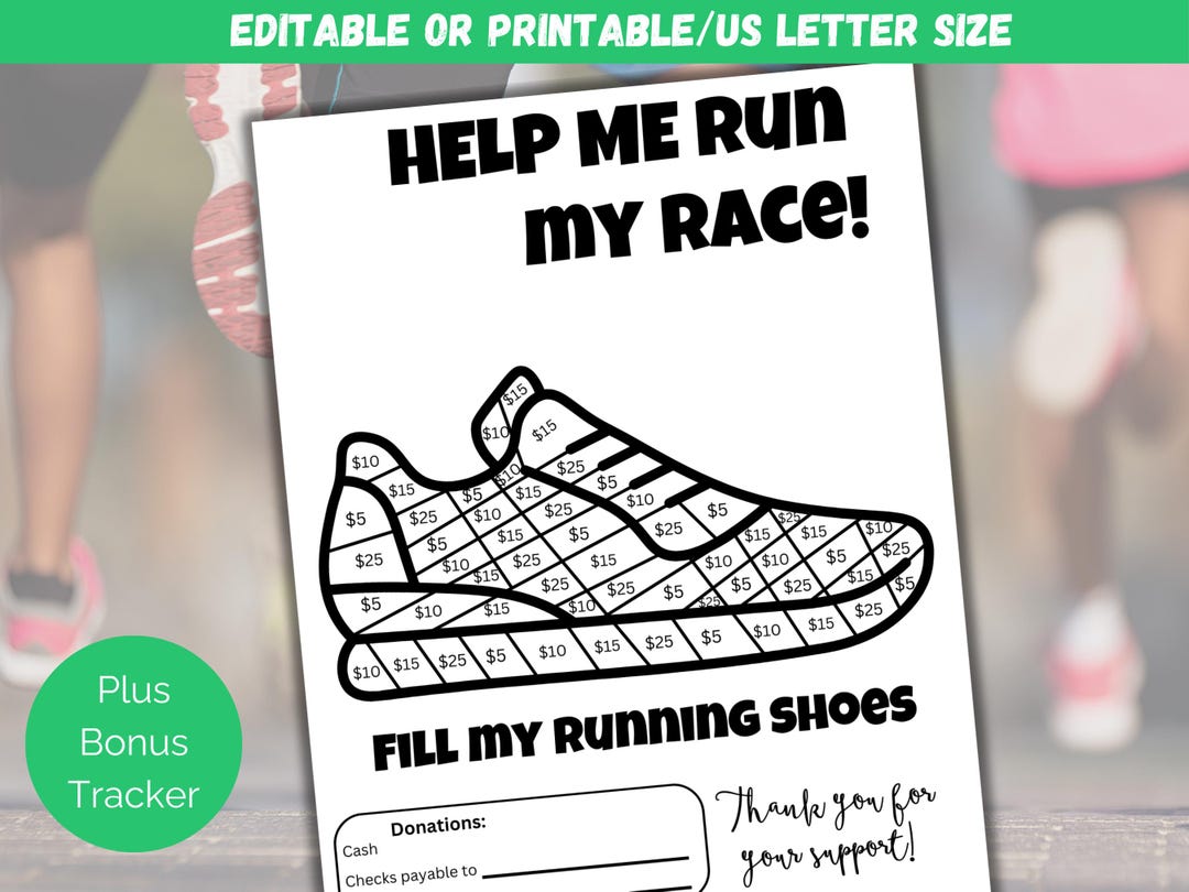 Editable Fill My Running Shoes Fundraiser Template, Cross Country ...