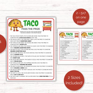 Taco Pass the Prize, Printable Taco Pass the Parcel Game, Taco Party ...