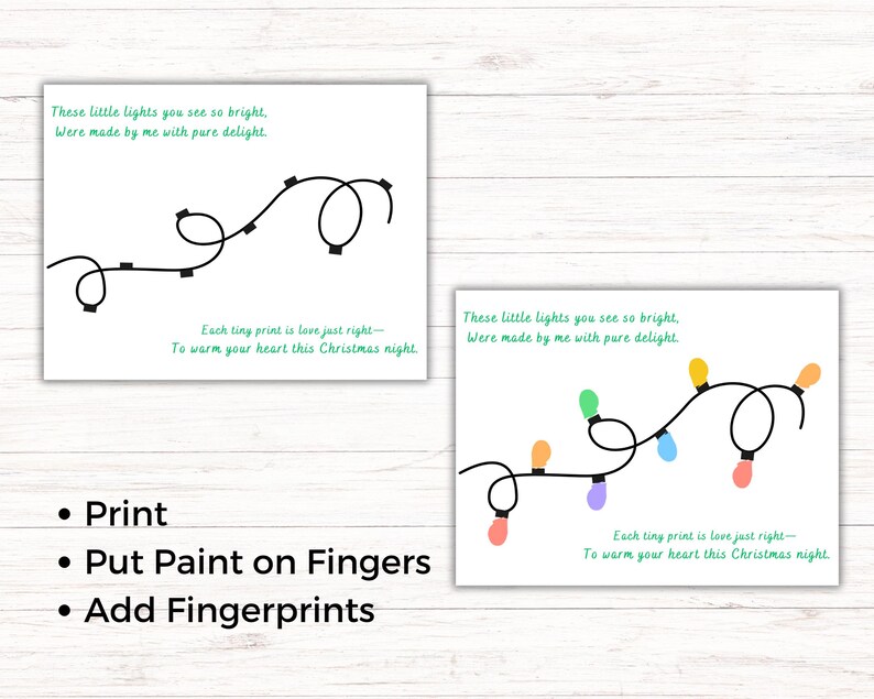 Christmas Lights Fingerprint Art, Christmas Handprint Craft for ...