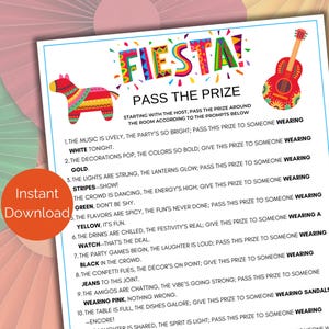 Fiesta Pass the Prize, Printable Fiesta Pass the Parcel Game, Fiesta ...