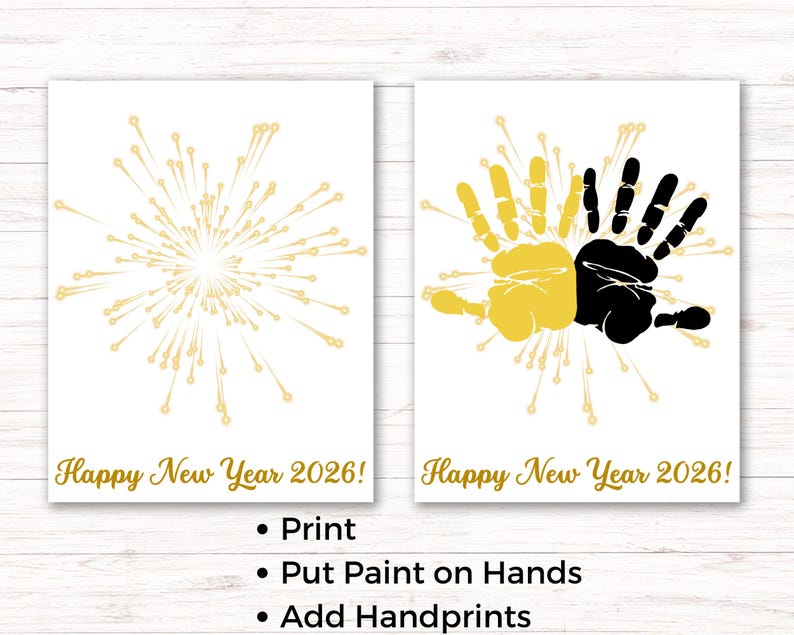 New Years Fireworks Handprint Art, New Years Handprint Craft for ...
