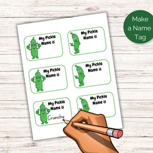 What's Your Pickle Name Game + Name Tags, Pickle Themed Party Activity ...