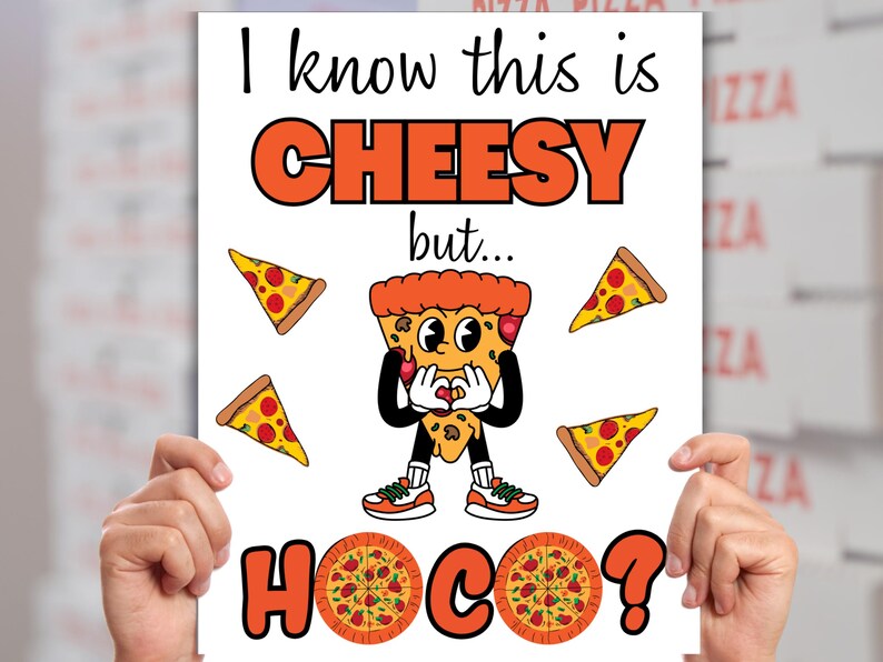 Editable Pizza Homecoming Proposal Sign, Printable HOCO Poster Proposal ...
