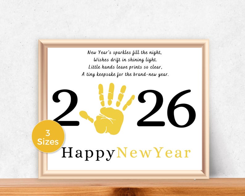 2026 New Years Handprint Art, New Years Handprint Craft for Toddlers ...