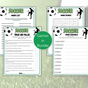 Soccer Games Bundle, 13 Printable Soccer Party Games, Soccer Birthday ...