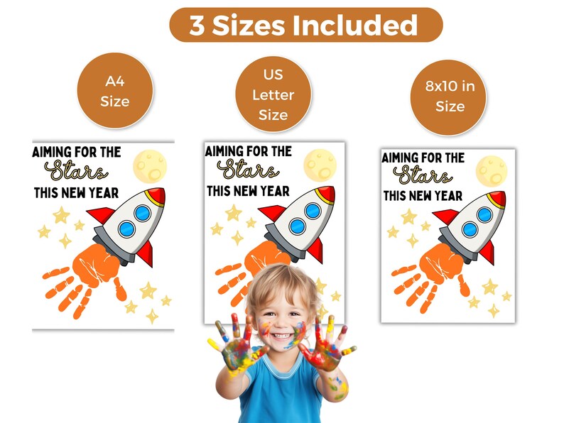 New Years Rocket Handprint Art, 2026 New Years Handprint Craft for ...