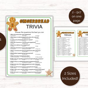 Gingerbread Trivia Game, Christmas Trivia, Christmas Cookie Party Game ...
