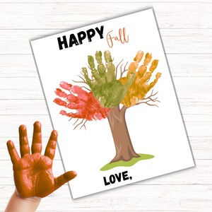 Fall Tree Handprint Art, Fall Handprint Craft for Toddlers, Fall ...