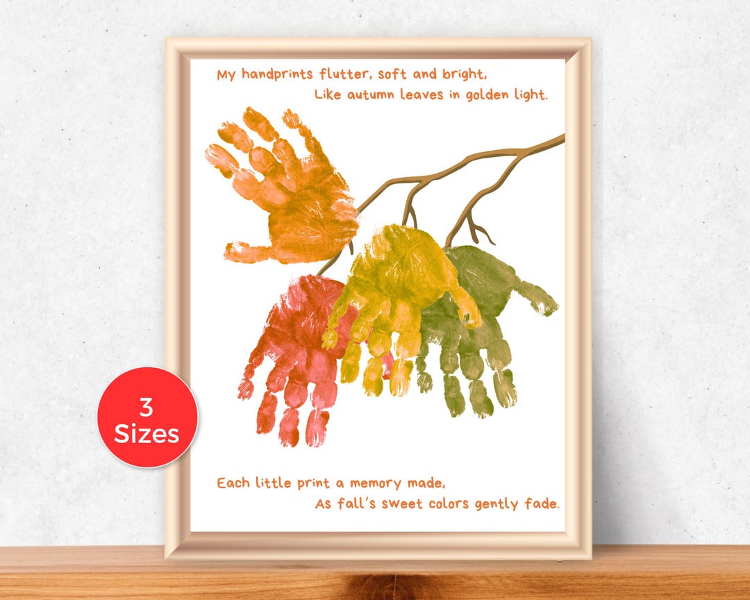 Fall Leaf Handprint Art, Fall Handprint Craft for Toddlers, Fall ...
