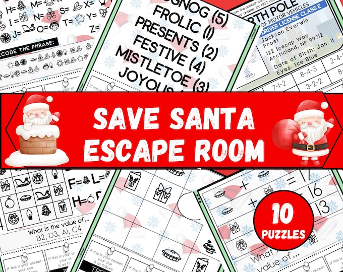 Christmas Escape Room: Family Holiday Party Game (printable) - Etsy Canada