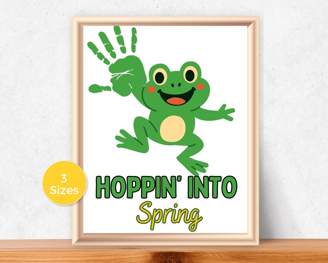 Frog Spring Handprint Art, Spring Handprint Craft Toddlers, Spring ...