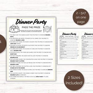 Dinner Party Pass the Prize, Printable Dinner Party Pass the Parcel ...