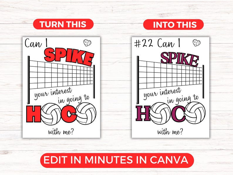 Editable Volleyball Homecoming Proposal Sign, Printable HOCO Poster ...
