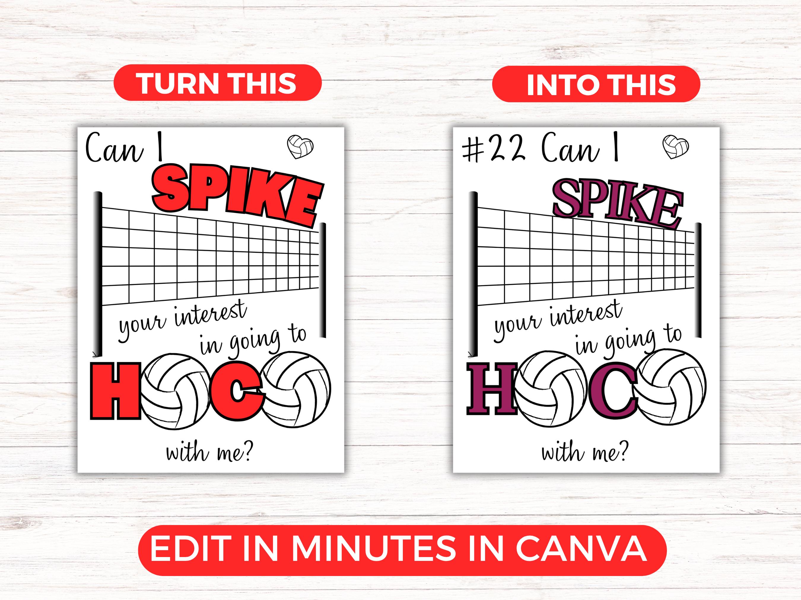 Editable Volleyball Homecoming Proposal Sign, Printable HOCO Poster ...